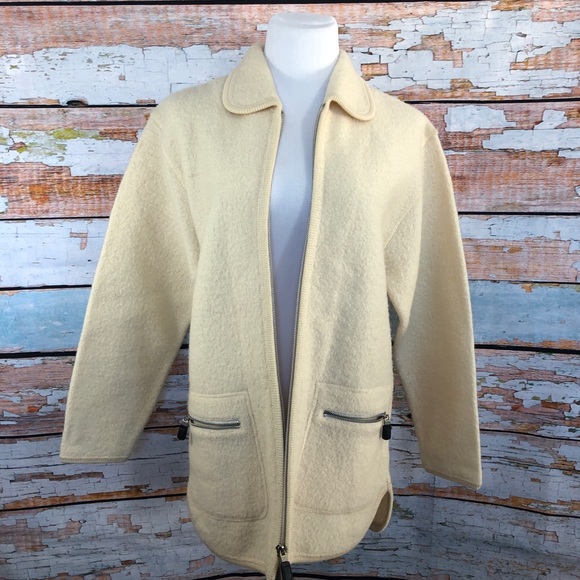 Marvin Richards | Jackets & Coats | Boiled Wool Cream Jacket Small ...